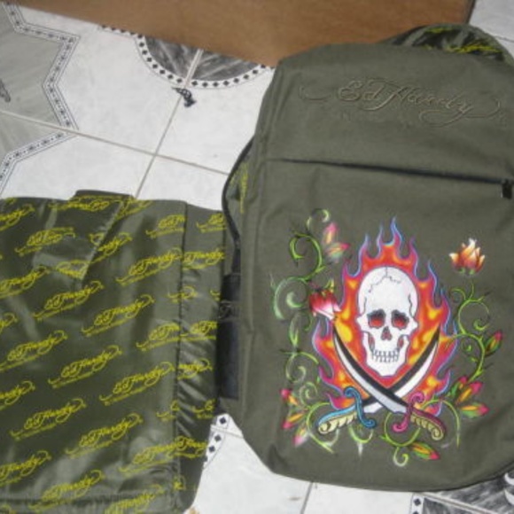 Ed Hardy | Bags | Ed Hardy Swords Backpack Wlaptop Compartment New ...